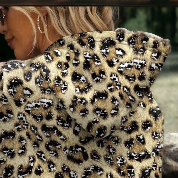 Tops | New Leopard Print Hoodie | Poshmark